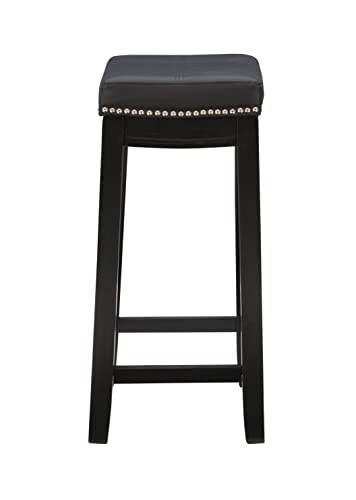 Linon Claridge Counter Stool, Black, 26" x 18" x 12.75"