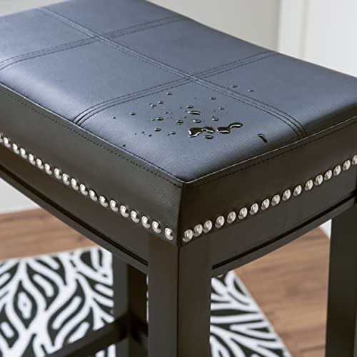 Linon Claridge Counter Stool, Black, 26" x 18" x 12.75"