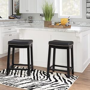 Linon Claridge Counter Stool, Black, 26" x 18" x 12.75"