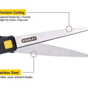 Stanley 8 Inch All-Purpose Ergonomic Scissor (SCI8EST-YLW), Yellow/Black