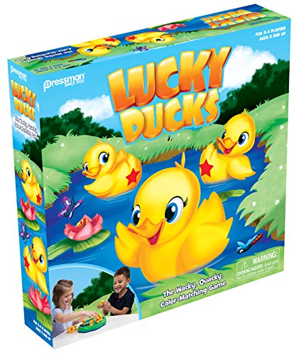 Pressman Lucky Ducks -- The Memory and Matching Game that Moves, 5"