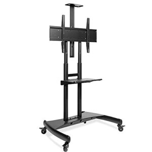 Mount Factory Rolling TV Stand Mobile TV Cart for 55" - 80" Plasma Screen, LED, LCD, OLED, Curved TV's - Universal Mount with Wheels