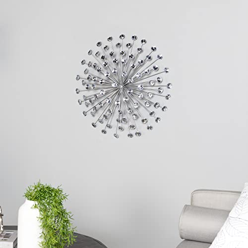 Stratton Home Decor SHD0192 Acrylic Burst Wall Decor, 24", Silver, 24.00 W X 5.00 D X 24.00 H