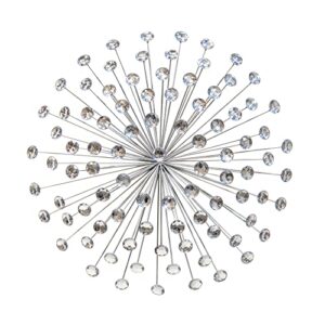 stratton home decor shd0192 acrylic burst wall decor, 24", silver, 24.00 w x 5.00 d x 24.00 h