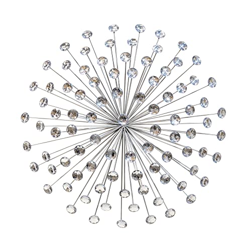 Stratton Home Decor SHD0192 Acrylic Burst Wall Decor, 24", Silver, 24.00 W X 5.00 D X 24.00 H