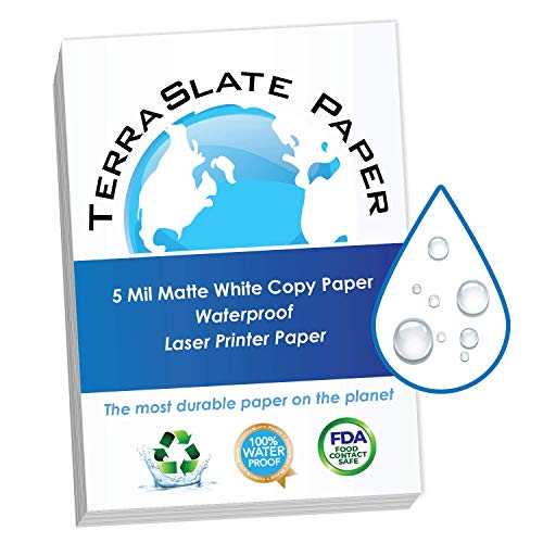 TerraSlate Paper 5 MIL 8.5" x 14" Waterproof Laser Printer/Copy Paper 100 Sheets