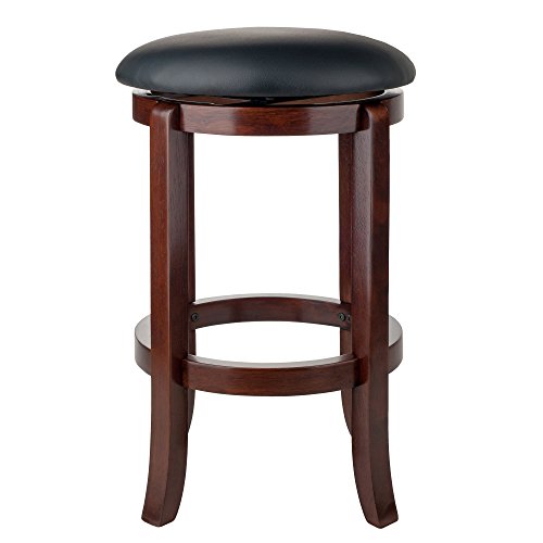 Winsome Walcott Swivel Bar Stool, 24", Walnut