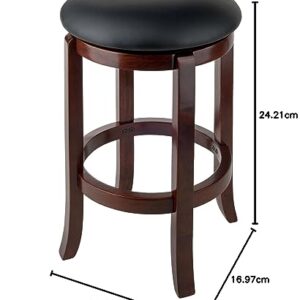 Winsome Walcott Swivel Bar Stool, 24", Walnut