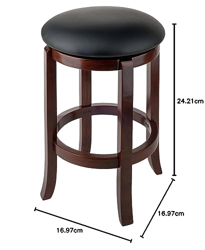 Winsome Walcott Swivel Bar Stool, 24", Walnut