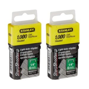 stanley tra204t 1/4 inch light duty narrow crown staples, pack of 1000(pack of 2000)