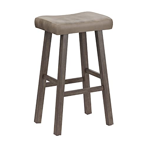 Hillsdale Furniture Saddle Backless, Rustic Gray Bar Stool