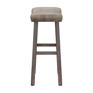 Hillsdale Furniture Saddle Backless, Rustic Gray Bar Stool