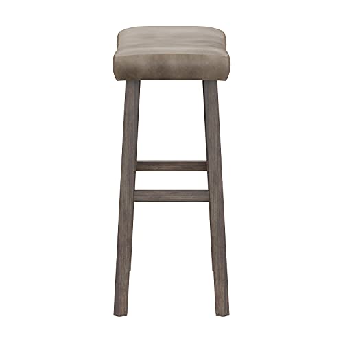 Hillsdale Furniture Saddle Backless, Rustic Gray Bar Stool