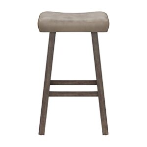 Hillsdale Furniture Saddle Backless, Rustic Gray Bar Stool