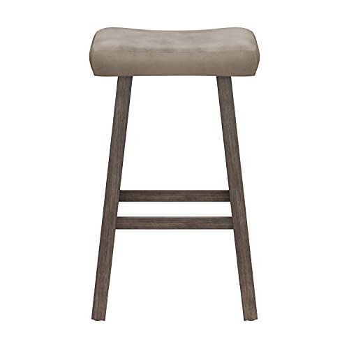 Hillsdale Furniture Saddle Backless, Rustic Gray Bar Stool