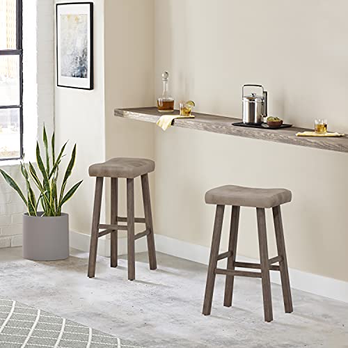 Hillsdale Furniture Saddle Backless, Rustic Gray Bar Stool