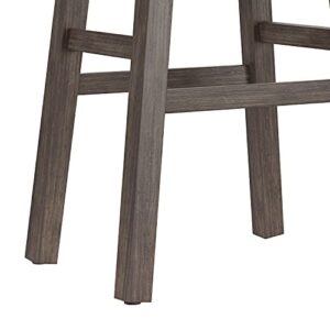 Hillsdale Furniture Saddle Backless, Rustic Gray Bar Stool