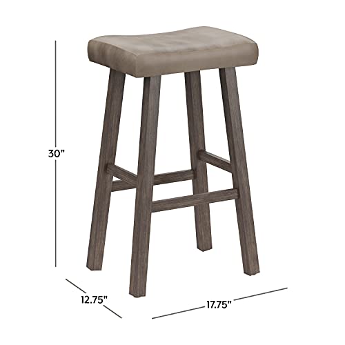 Hillsdale Furniture Saddle Backless, Rustic Gray Bar Stool