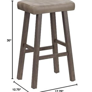 Hillsdale Furniture Saddle Backless, Rustic Gray Bar Stool