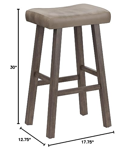 Hillsdale Furniture Saddle Backless, Rustic Gray Bar Stool