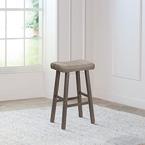 Hillsdale Furniture Saddle Backless, Rustic Gray Bar Stool