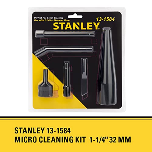 Stanley 13-1584 Micro Cleaning Kit Vacuum Attachments for Wet/Dry Vacuum 1-1/4" Hose, 6 Pack