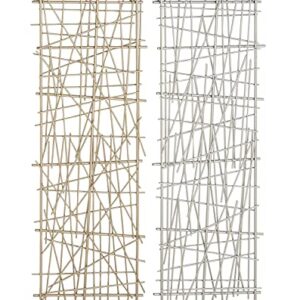 CosmoLiving by Cosmopolitan Metal Geometric Overlapping Lines Wall Decor, Set of 2 13"W, 36"H, Multi Colored