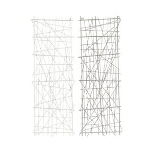 CosmoLiving by Cosmopolitan Metal Geometric Overlapping Lines Wall Decor, Set of 2 13"W, 36"H, Multi Colored