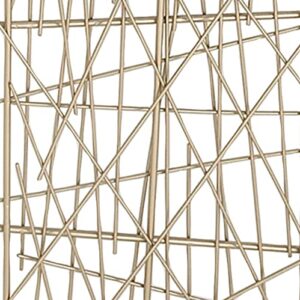 CosmoLiving by Cosmopolitan Metal Geometric Overlapping Lines Wall Decor, Set of 2 13"W, 36"H, Multi Colored