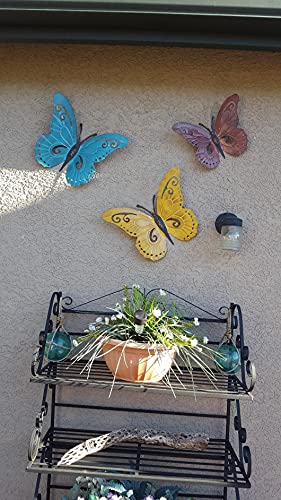 Superdream 3D Nature Inspired Metal Butterfly DIY Decorative Wall Art Trio Hang Indoors or Outdoors