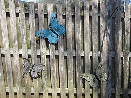 Superdream 3D Nature Inspired Metal Butterfly DIY Decorative Wall Art Trio Hang Indoors or Outdoors