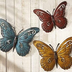 Superdream 3D Nature Inspired Metal Butterfly DIY Decorative Wall Art Trio Hang Indoors or Outdoors