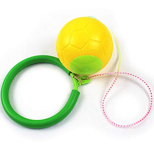 Skip Ball - Jumping Toy Swing Balls - Great Fitness Game for Men and Women, Old and Young (Yellow)