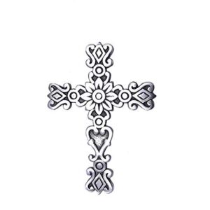 Crosses Wall decor Western Hanging Cross Wall Decor Crosses Wall decor Decorative Crosses Wall decor Silver Nickel Finish 9.5" x 5" Inches