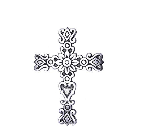 Crosses Wall decor Western Hanging Cross Wall Decor Crosses Wall decor Decorative Crosses Wall decor Silver Nickel Finish 9.5" x 5" Inches