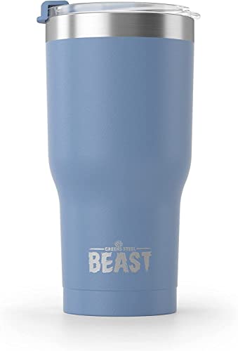 Beast 20 oz Tumbler Stainless Steel Vacuum Insulated Coffee Ice Cup Double Wall Travel Flask (Stormy Sky Blue)