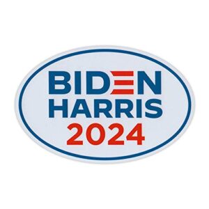 oval campaign magnet, joe biden and kamala harris 2024 logo magnet, 6" x 4" magnetic bumper sticker