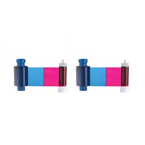 2 x ma300ymcko - 300 print color ribbon for enduro, rio pro & pronto id card printers