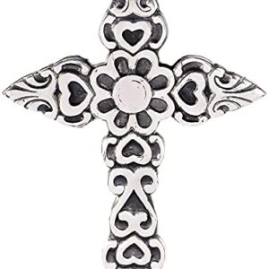 Ardour 9.7 Inch Antique Silver and Black Wall Cross For Home Decor.Metal Hanging Decorative Crosses Wall Decor.Cross For Wall Of Crosses,Religious Home Decor