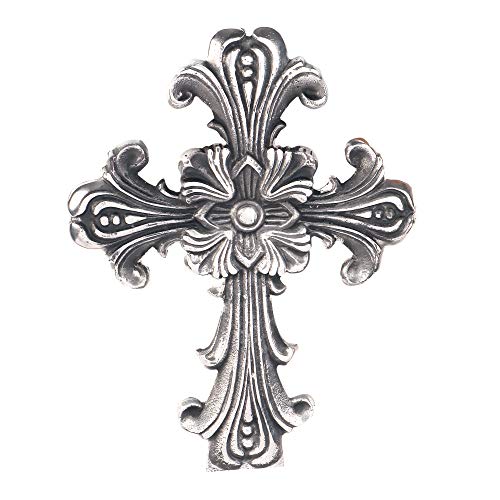 Ardour 10 Inch Antique Silver and Black Wall Cross For Home Decor.Metal Hanging Decorative Crosses Wall Decor.Cross For Wall Of Crosses,Religious Home Decor