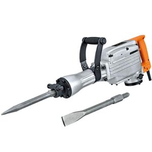 ccti 2200 watt electric demolition jack hammer 1400 bpm concrete breaker, includes point and flat chisels (model: cdh65a)