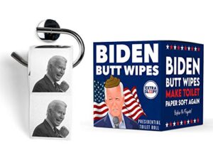 joe biden toilet paper - funny printed loo roll in novelty gift box - election special biden butt wipes