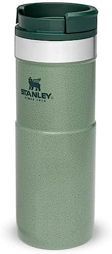 Stanley NeverLeak Travel Mug .47L / 16OZ Hammertone Green ? Leakproof - Tumbler for Coffee, Tea & Water - BPA - Stainless-Steel Thermo Cup - Rotating lid Covers Drink - Dishwasher Safe