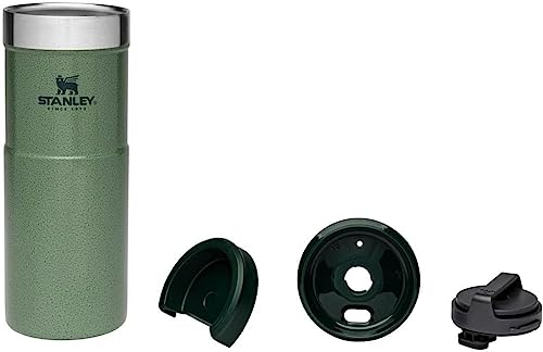 Stanley NeverLeak Travel Mug .47L / 16OZ Hammertone Green ? Leakproof - Tumbler for Coffee, Tea & Water - BPA - Stainless-Steel Thermo Cup - Rotating lid Covers Drink - Dishwasher Safe