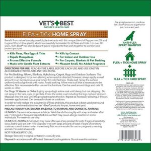 Vet's Best Flea and Tick Home Spray | Flea Treatment for Dogs and Home | Plant-Based Formula | 32 Ounces, 2 Pack