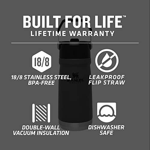 Stanley IceFlow Stainless Steel Water Jug with Straw, Vacuum Insulated Water Bottle for Home and Office, Reusable Tumbler with Straw Leakproof Flip, 17 ounces