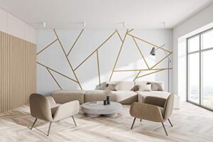 murwall gold wall decal peel and stick | geometric line wall sticker | metallic line wall decals