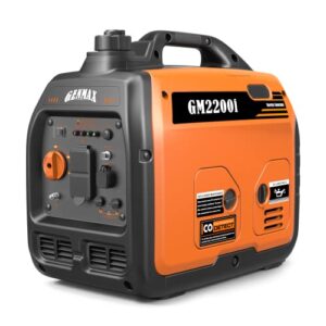 GENMAX Portable Inverter Generator，2200W ultra-quiet gas engine, EPA Compliant, Eco-Mode Feature, Ultra Lightweight for Backup Home Use & Camping (GM2200i)