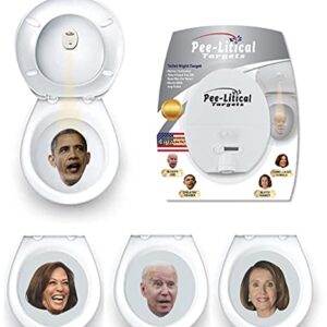 Pee-Litical Targets, Motion Activated Toilet Target Light with Images of Barack Obama | Joe Biden | Kamala Harris | Nancy Pelosi