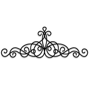 metal wall decor traditional metal scroll wall art decor rustic iron wall medallion black metal scroll wall art iron metal wall plaque for home living room decoration, 15.76 x 5.52 inch